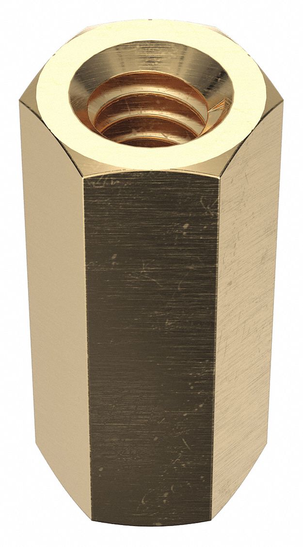 Plain, Brass, Coupling Nut - 1HY60|250011BG - Grainger
