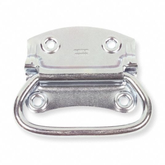 Folding Pull Handle with Bright Zinc Finish; Hardware Included - Grainger