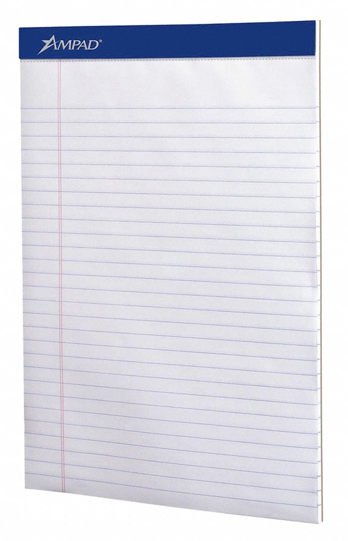 AMPAD Writing Pad, 8 1/2 x 11 3/4 in, PK 12 - 1JHL5|20-360 - Grainger