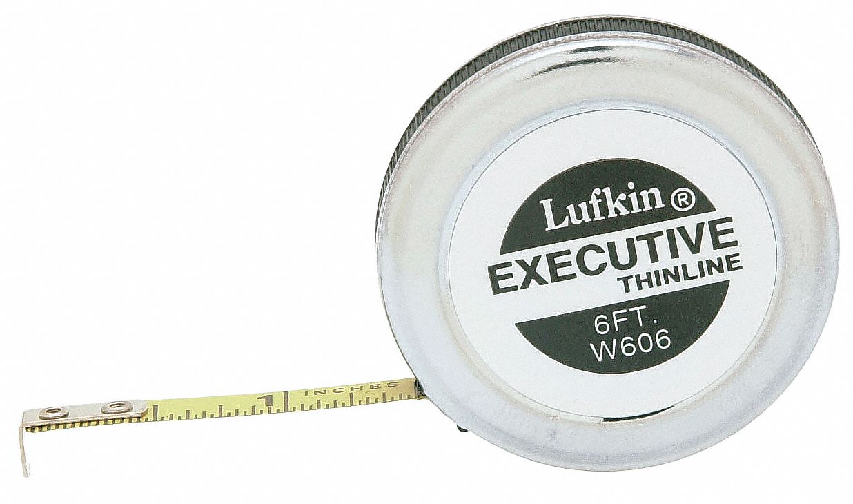 6 ft. Steel Pocket Tape Measure, Chrome - Grainger