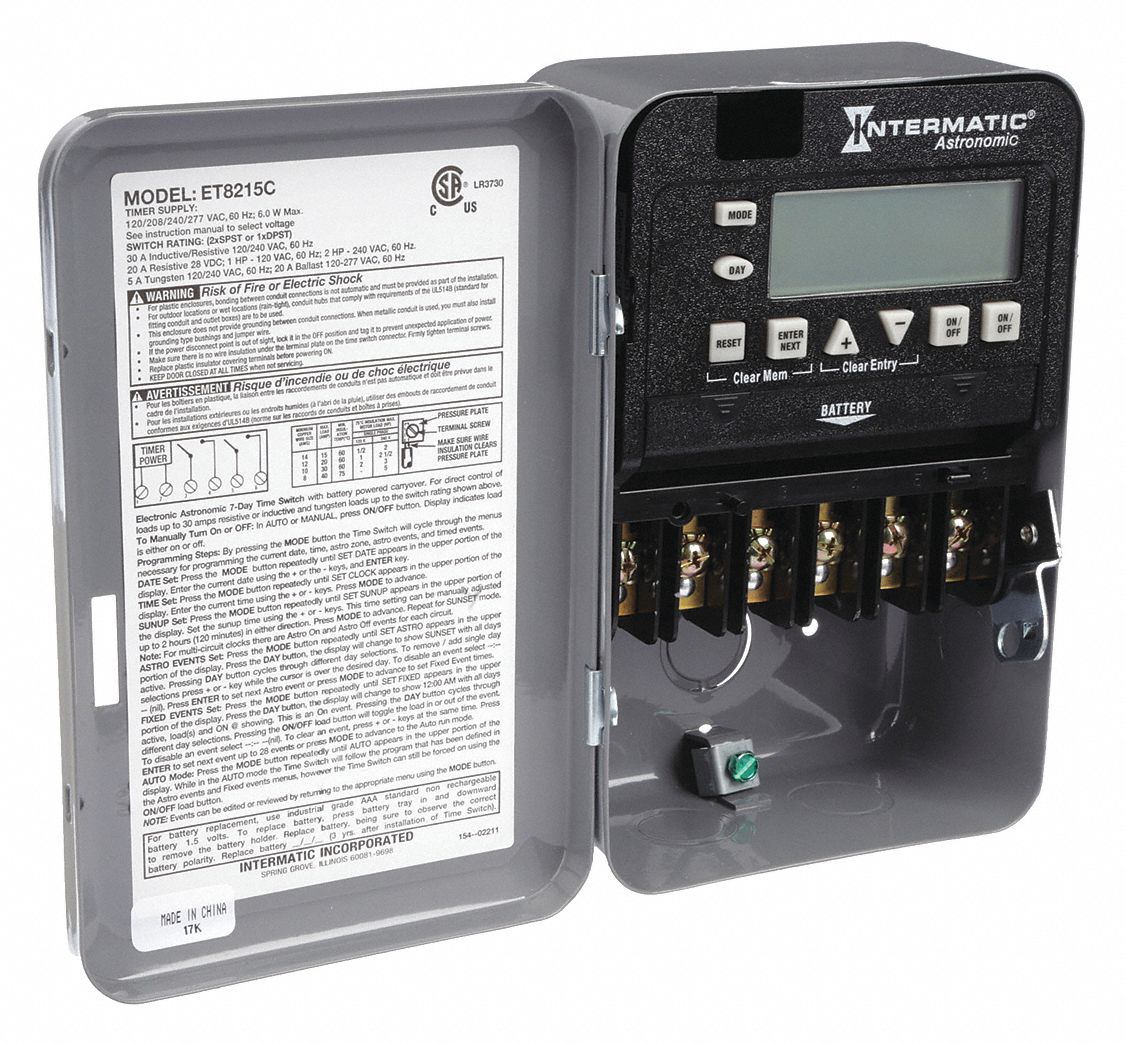 INTERMATIC TIMER ELECTRONIC 7 DAY ASTRO - Electronic Timers - INTET8215C | ET8215C - Grainger ...