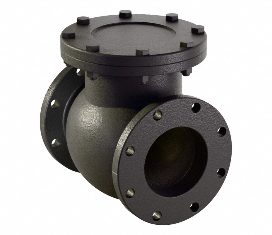 MILWAUKEE VALVE Válvula de Retención Osilante de 6", Hierro Fundido, Tipo de Conector Con ...