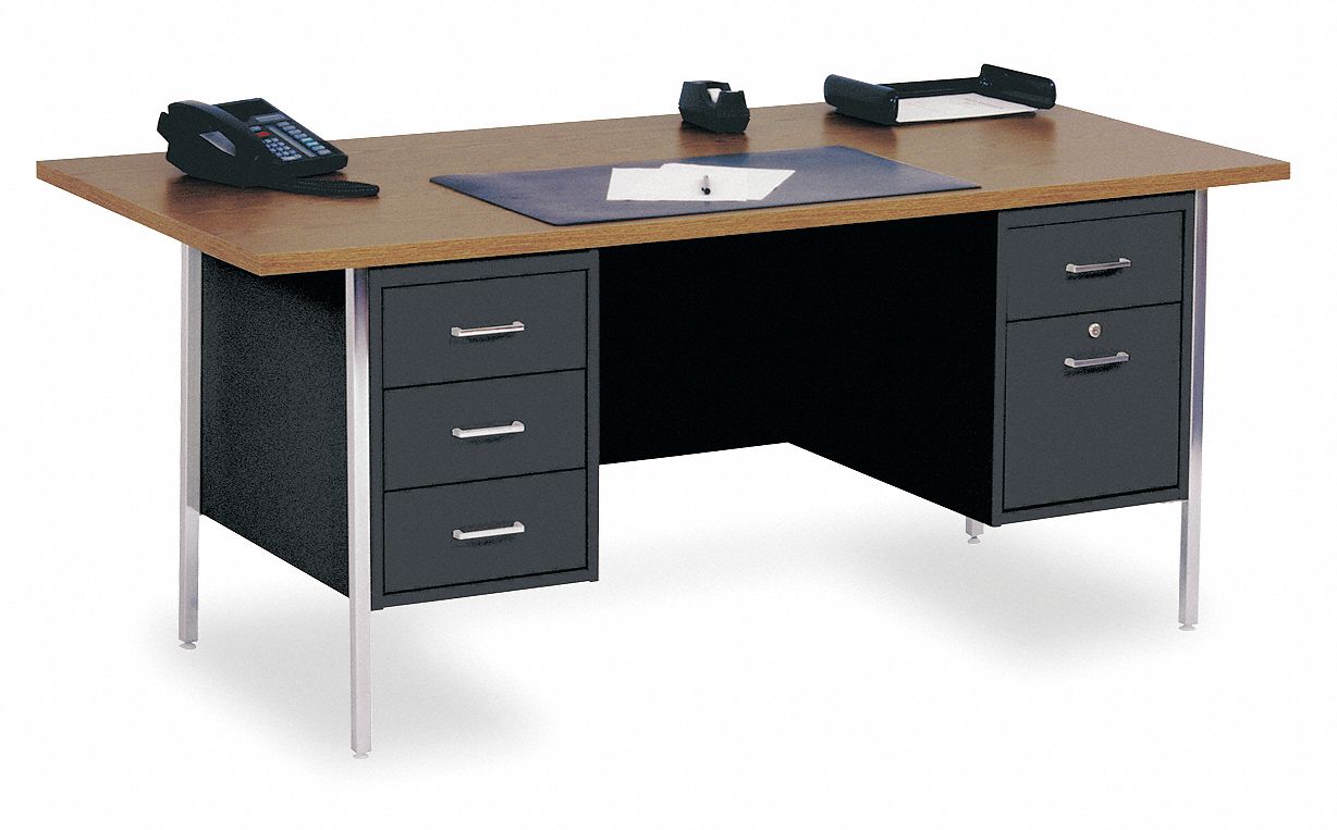Office Desk,72 x 29 x 36 In,Black - Grainger
