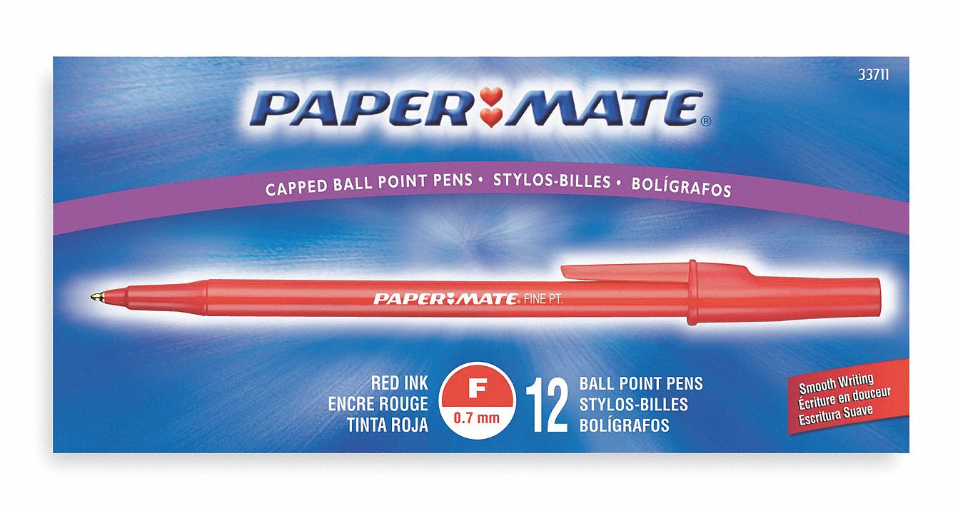 PAPER MATE, Red, 0.5 mm, Ballpoint Pen - 1JU58|3371131 - Grainger