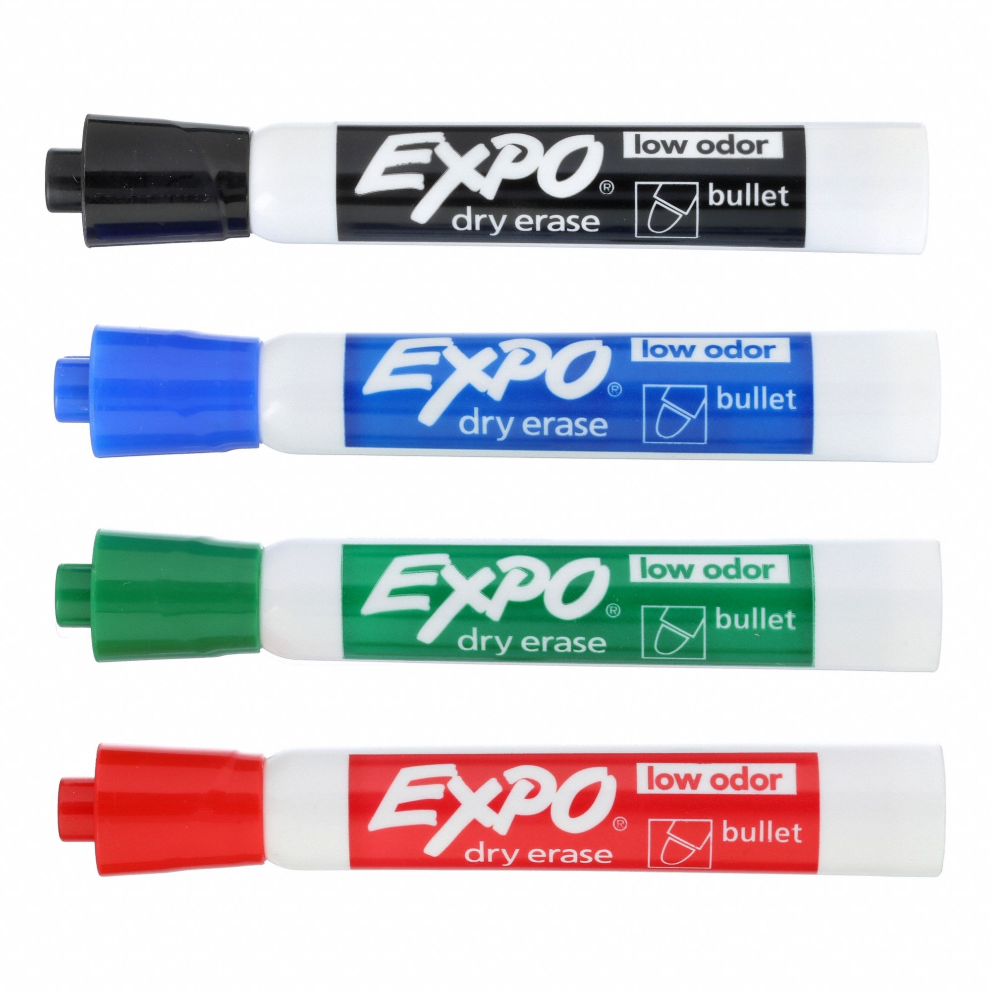 EXPO, Assorted, Black/Blue/Green/Red, Dry Erase Marker Set - 1JU99 ...