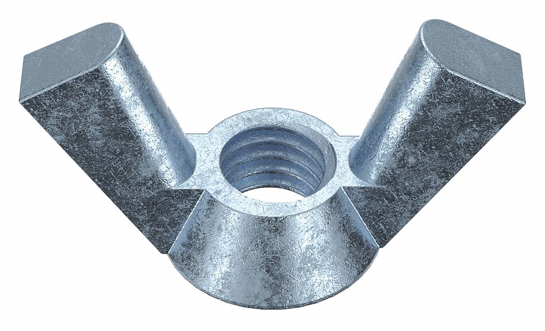 3/8"-16 Thread Size, Steel, Wing Nut - 1JY93|1JY93 - Grainger