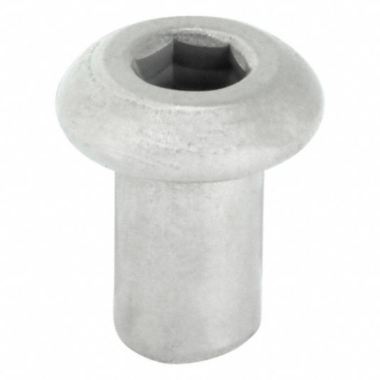 #10-24 Thread Size, Button Brl Hd, Female Binding Barrel - 1JYJ7|Z1600 ...