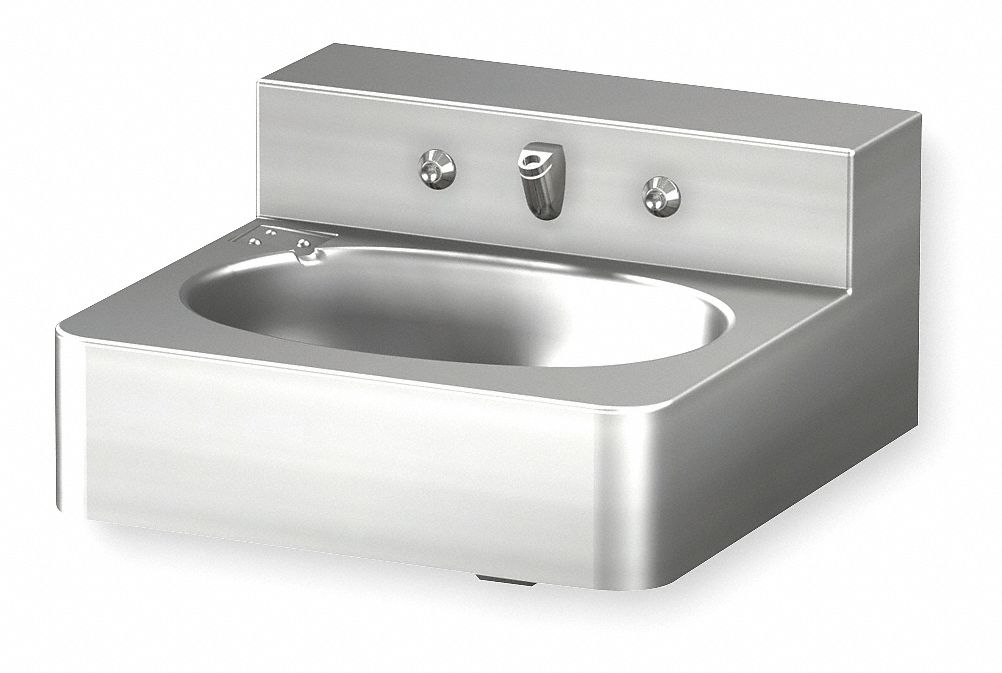 ACORN, Stainless Steel, 14 3/4 in Bowl Lg, Bathroom Sink - 1JZL7|1652-1 ...
