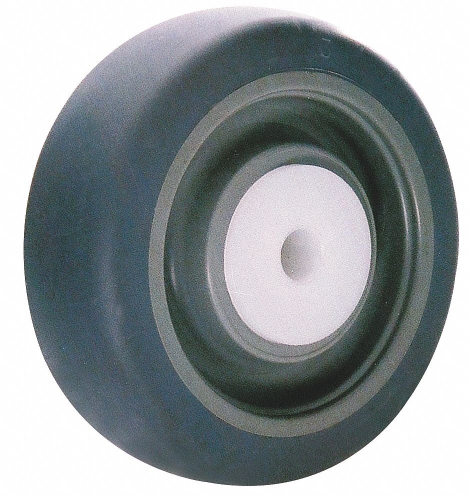Nonmarking Rubber Tread on Plastic Core Wheel, 3 1/2 in Wheel Dia., 155 ...