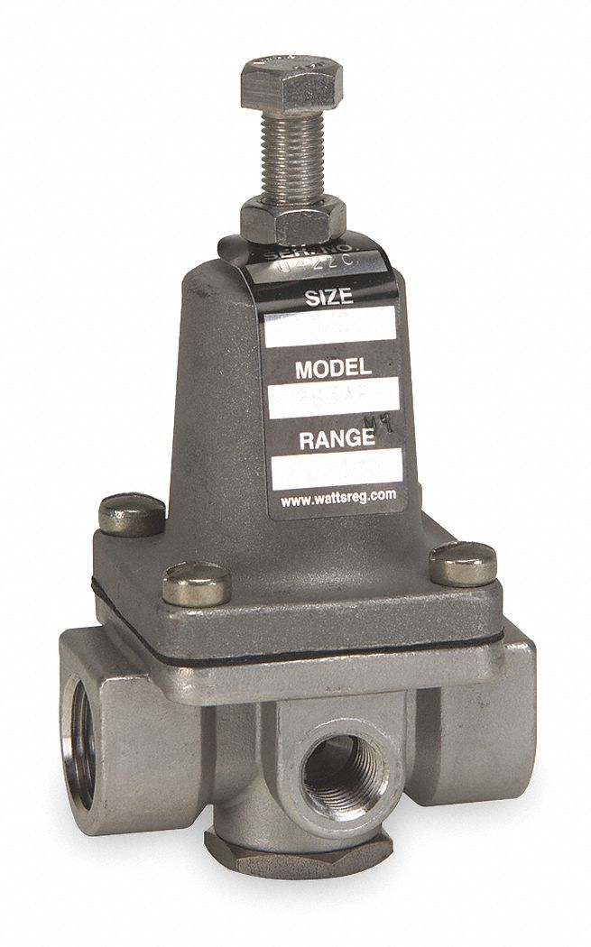 Pressure Regulator, Brass, 3 to 50 psi - Grainger