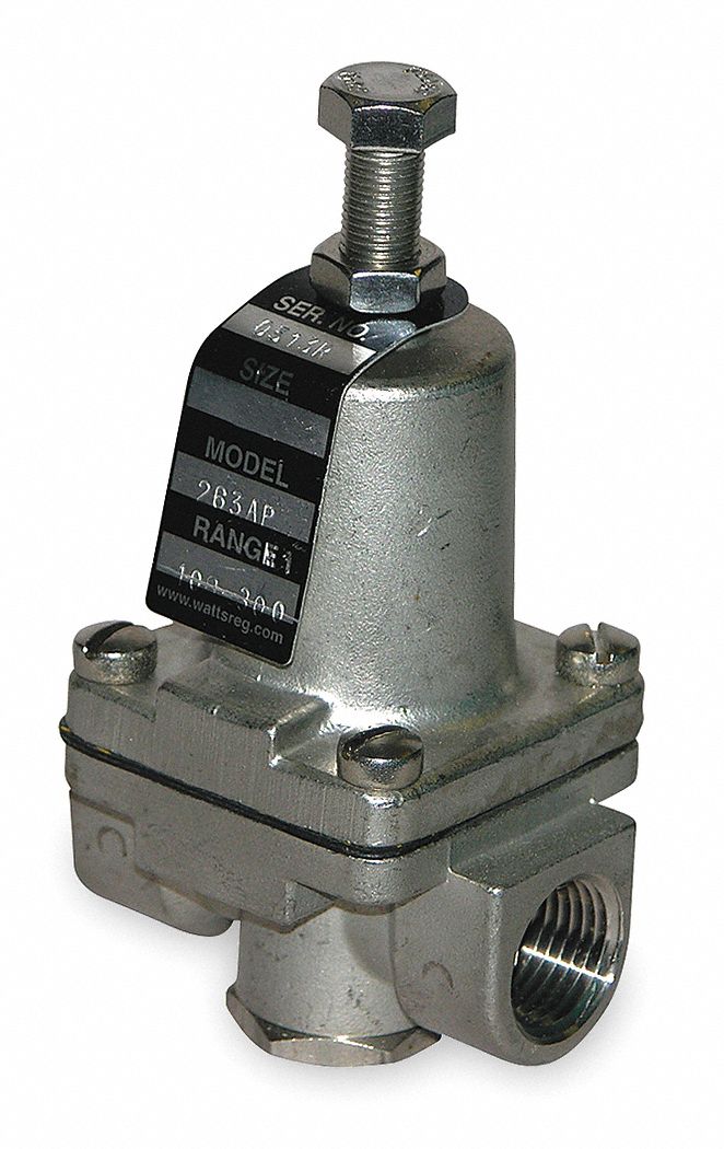 WATTS Pressure Regulator, Stainless Steel, 3 to 50 psi - 1KCL9|1/2 ...