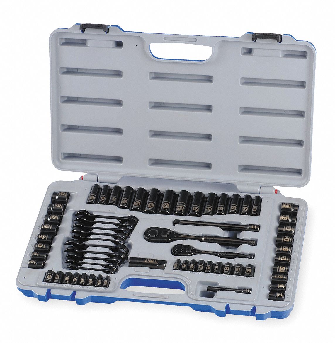 Socket Wrench Set, Socket Size Range 3/16 in to 13/16 in, 4mm to 19mm ...