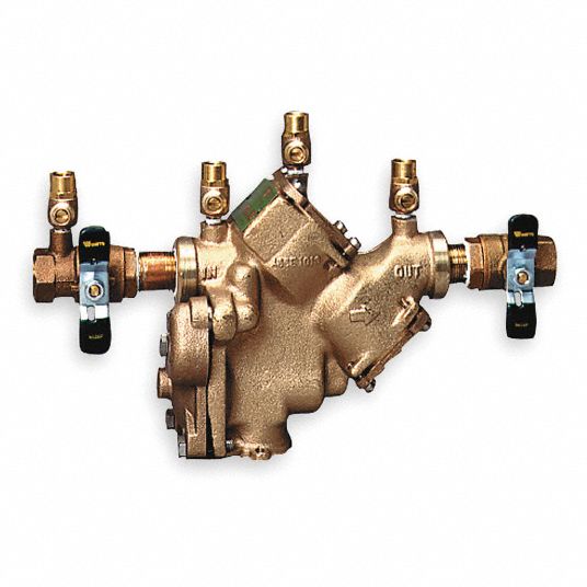 WATTS Reduced Pressure Zone Backflow Preventer, Bronze, Watts 909 ...