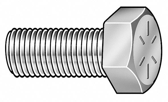 APPROVED VENDOR Tornillo de Cabeza de Dado Hexagonal 3/8"-16 Grado 8 Longitud de 1", Acabado ...