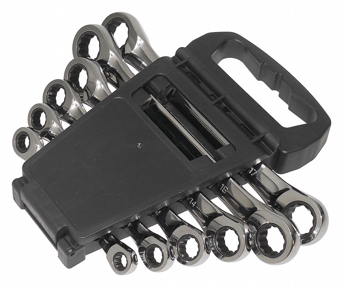 Box End Wrench Set, Alloy Steel, Chrome, Insulated No, 8 to 19 mm ...