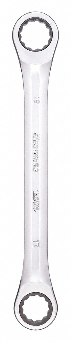 Box End Wrench, Alloy Steel, Full Polish, Head Size 17 x 19mm, Overall ...