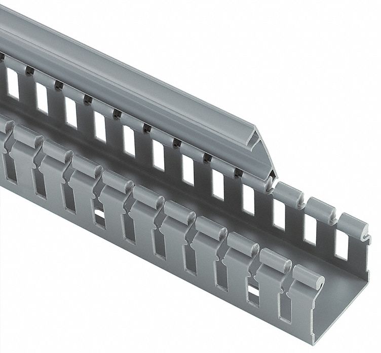 PANDUIT Wiring Duct for Hinged Covers: 2 in Nom Wd, 1.6 in Slot Ht, 2 ...