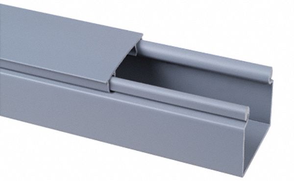 PANDUIT WIRING DUCT FOR HINGED COVERS, 4 IN W, 4 IN H, LEAD-FREE PVC ...