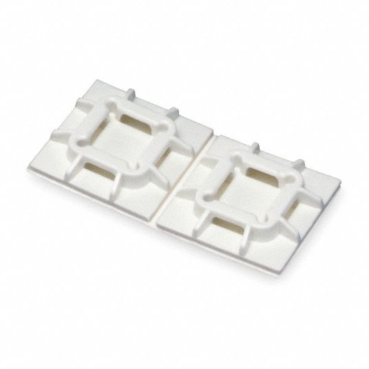 PANDUIT Cable Tie Mounting Base: 0.2 in Slot Wd, 0.06 in Slot Ht, White ...