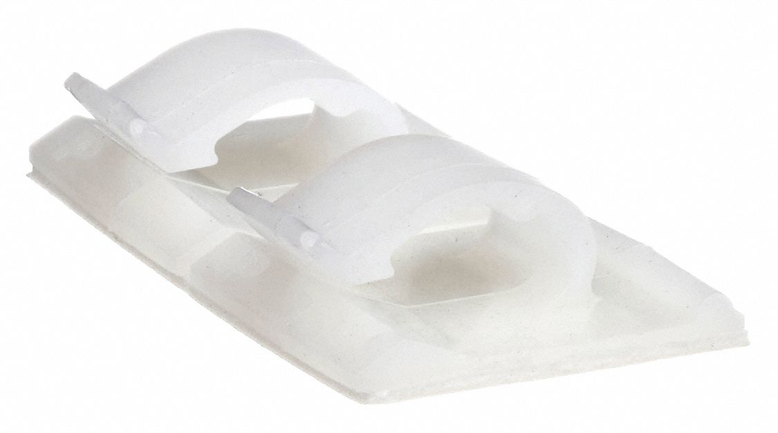 PANDUIT CABLE CLIP, 0.38 IN MAX BUNDLE, 0.49 IN SLOT W, 1 X 1 IN, NYLON ...