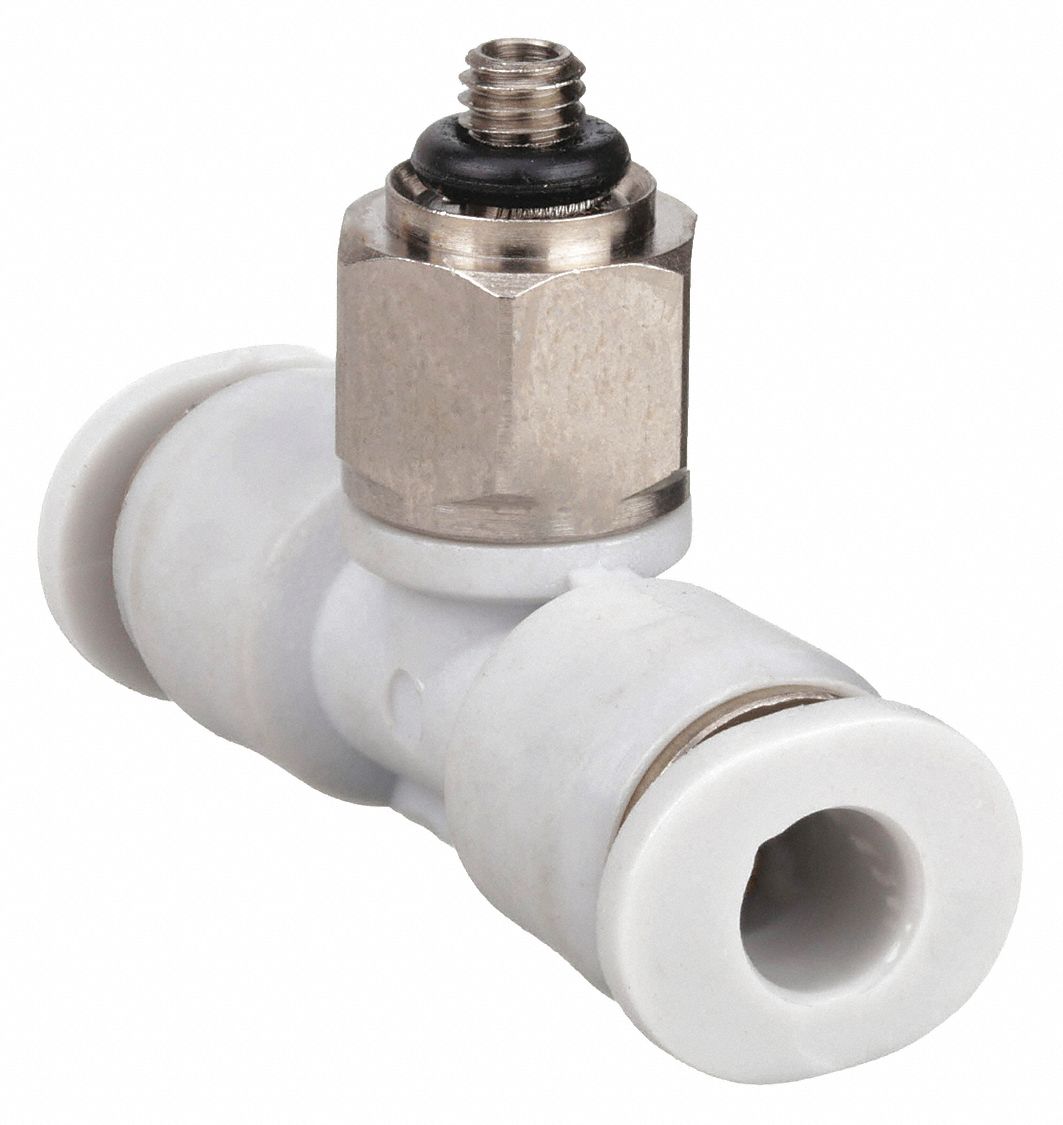 NORGREN, 4 mm OD x 4 mm OD x 7/32 in Pipe Size, Tube x Tube x MNPT, Swivel Tee - 1LRF9|M02670405 ...