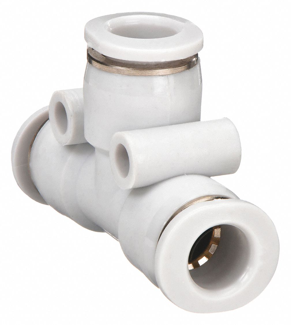 NORGREN, 1/4 in OD x 1/4 in OD x 1/4 in OD Size, Tube x Tube x Tube, Tee - 1LRJ2|M20600400 ...