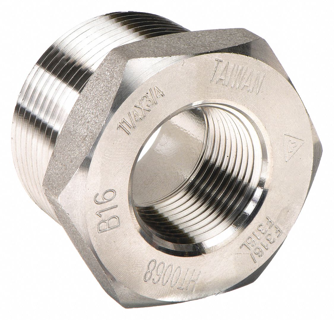 316 Stainless Steel 2 In X 1 In Fitting Pipe Size Hex Reducing