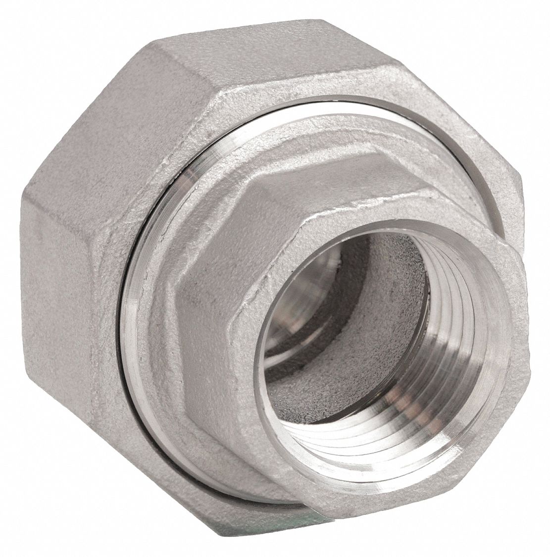 304 Stainless Steel, 1/2 in x 1/2 in Fitting Pipe Size, Union - 1LUE9 ...