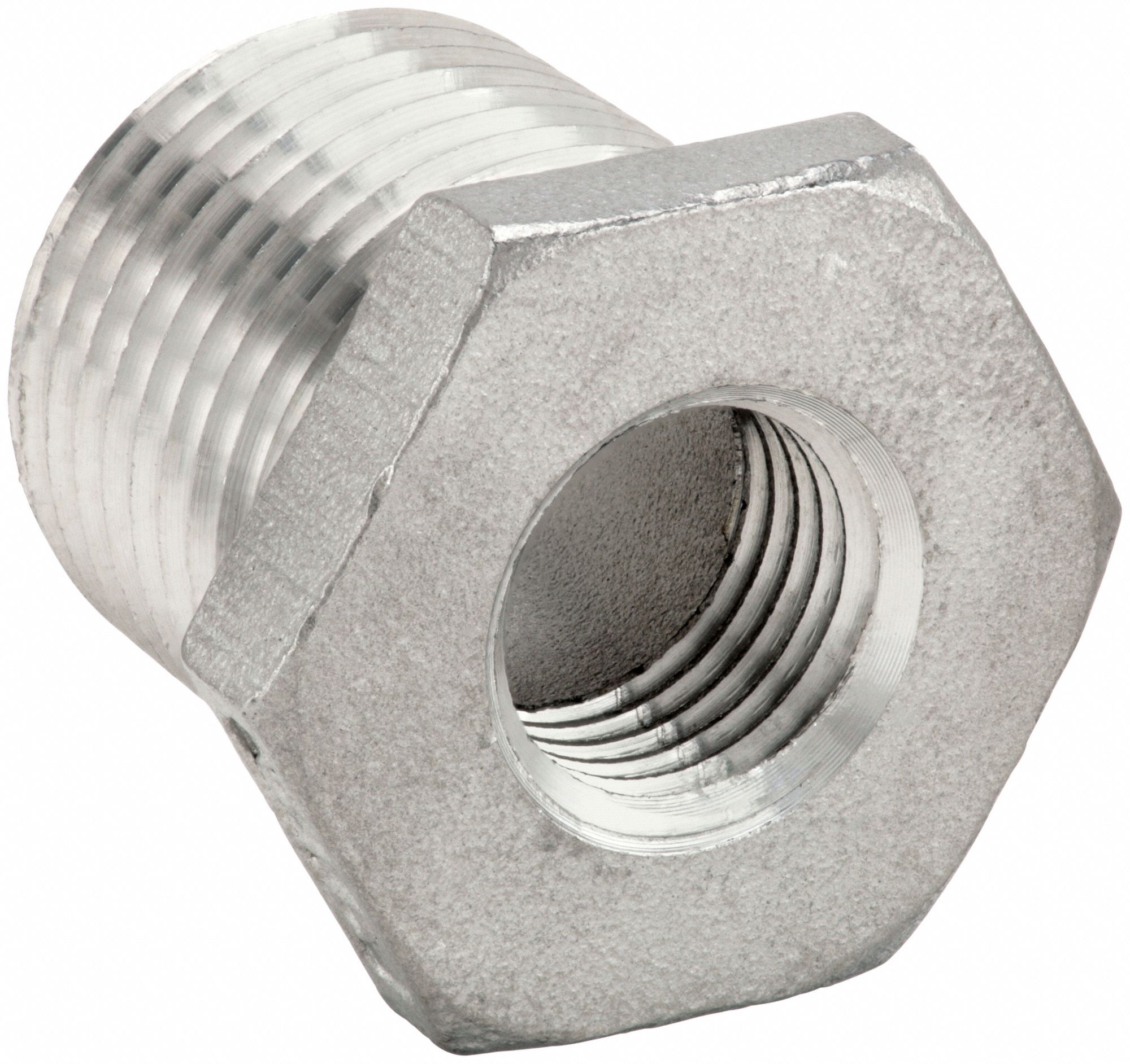 316 Stainless Steel, 1/2 in x 1/4 in Fitting Pipe Size, Hex Reducing ...