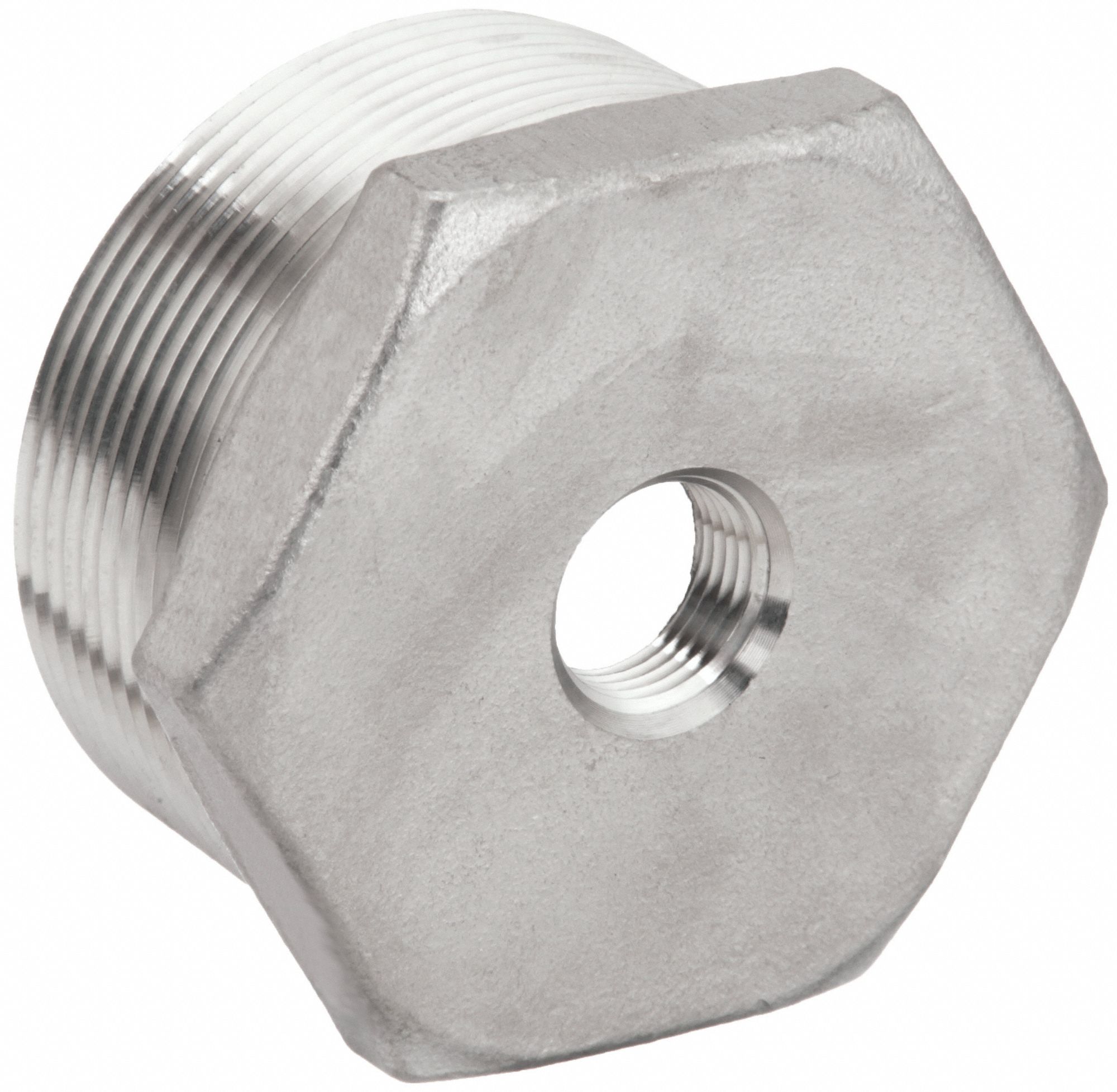 316 Stainless Steel, 2 in x 3/8 in Fitting Pipe Size, Hex Reducing ...