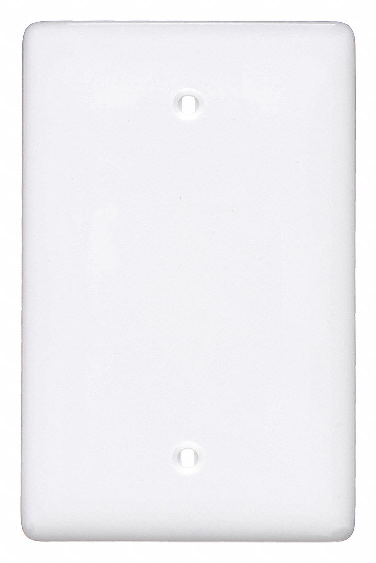 Blank Box Mount Wall Plate, White, Number of Gangs 1, Weather Resistant ...