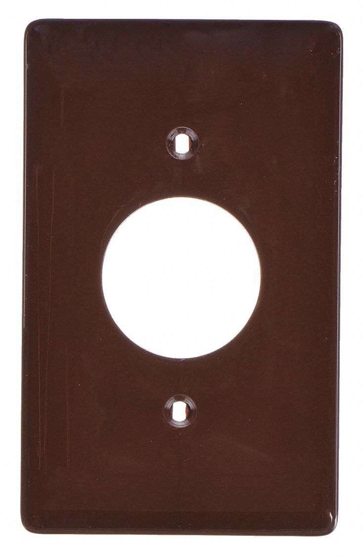 Single Receptacle Wall Plate: 1 Gangs, Std, Light Almond, Nylon - Grainger