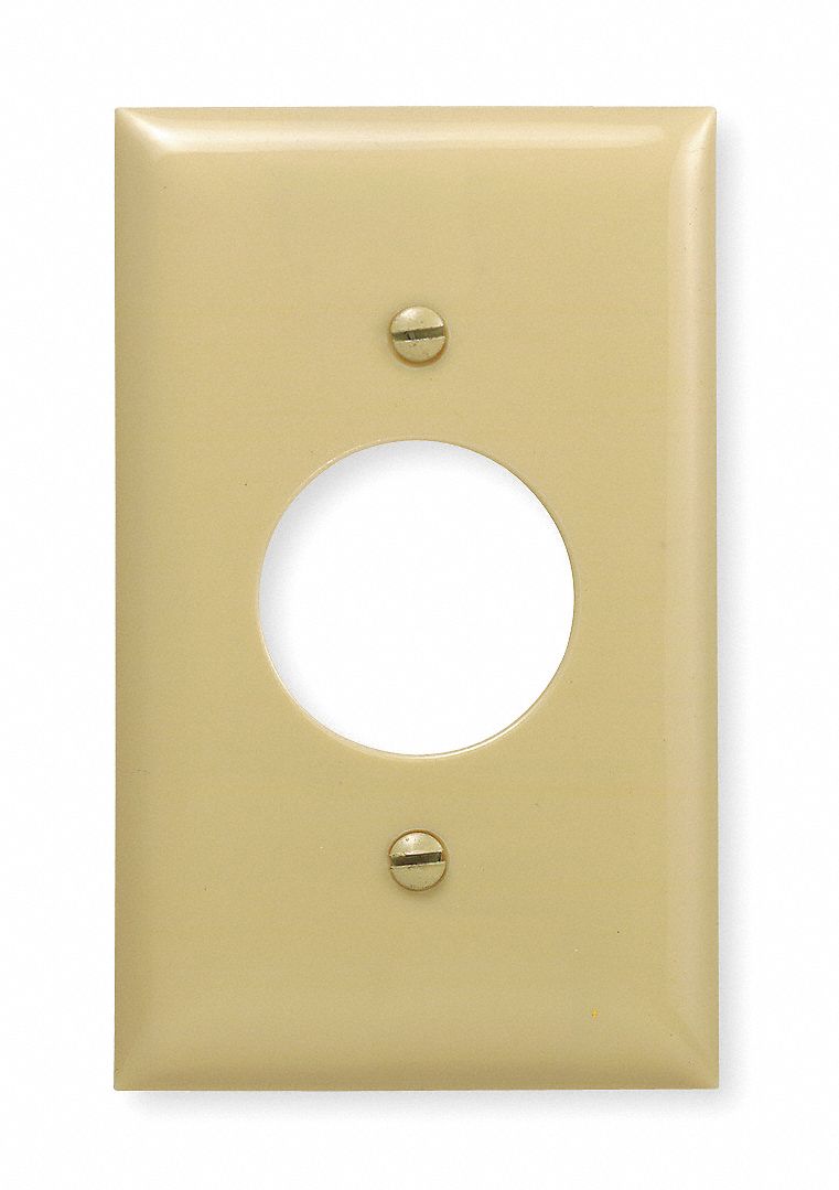 HUBBELL WIRING DEVICE-KELLEMS Single Receptacle Wall Plate: 1 Gangs ...