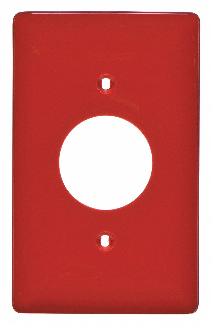 Single Receptacle Wall Plate, Red, Number of Gangs 1, Weather Resistant ...