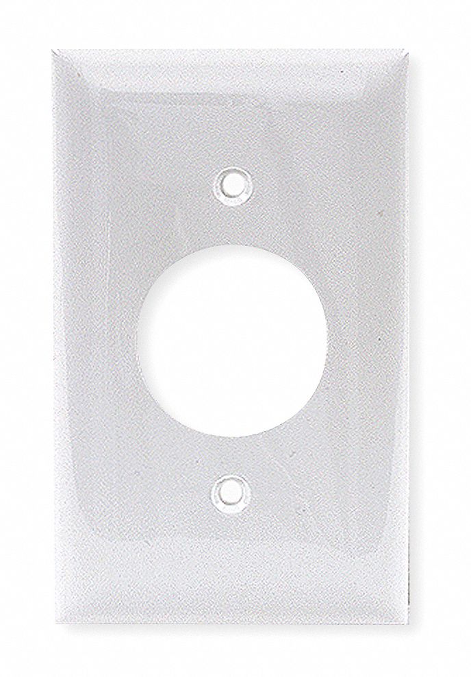 HUBBELL WIRING DEVICE-KELLEMS Single Receptacle Wall Plate, White ...