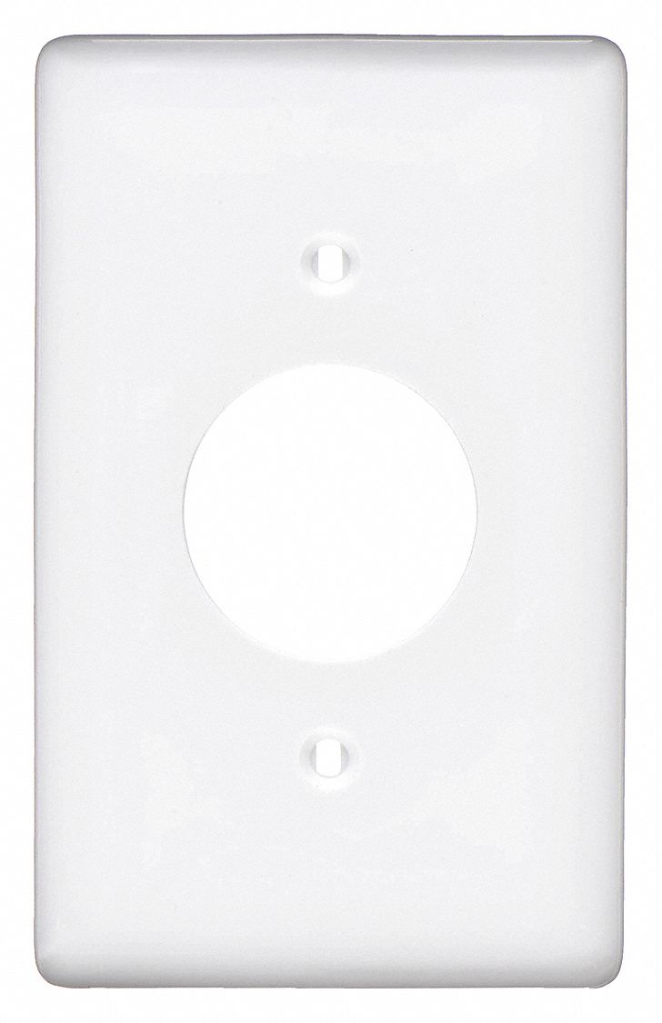 Single Receptacle Wall Plate, White, Number of Gangs 1, Weather ...