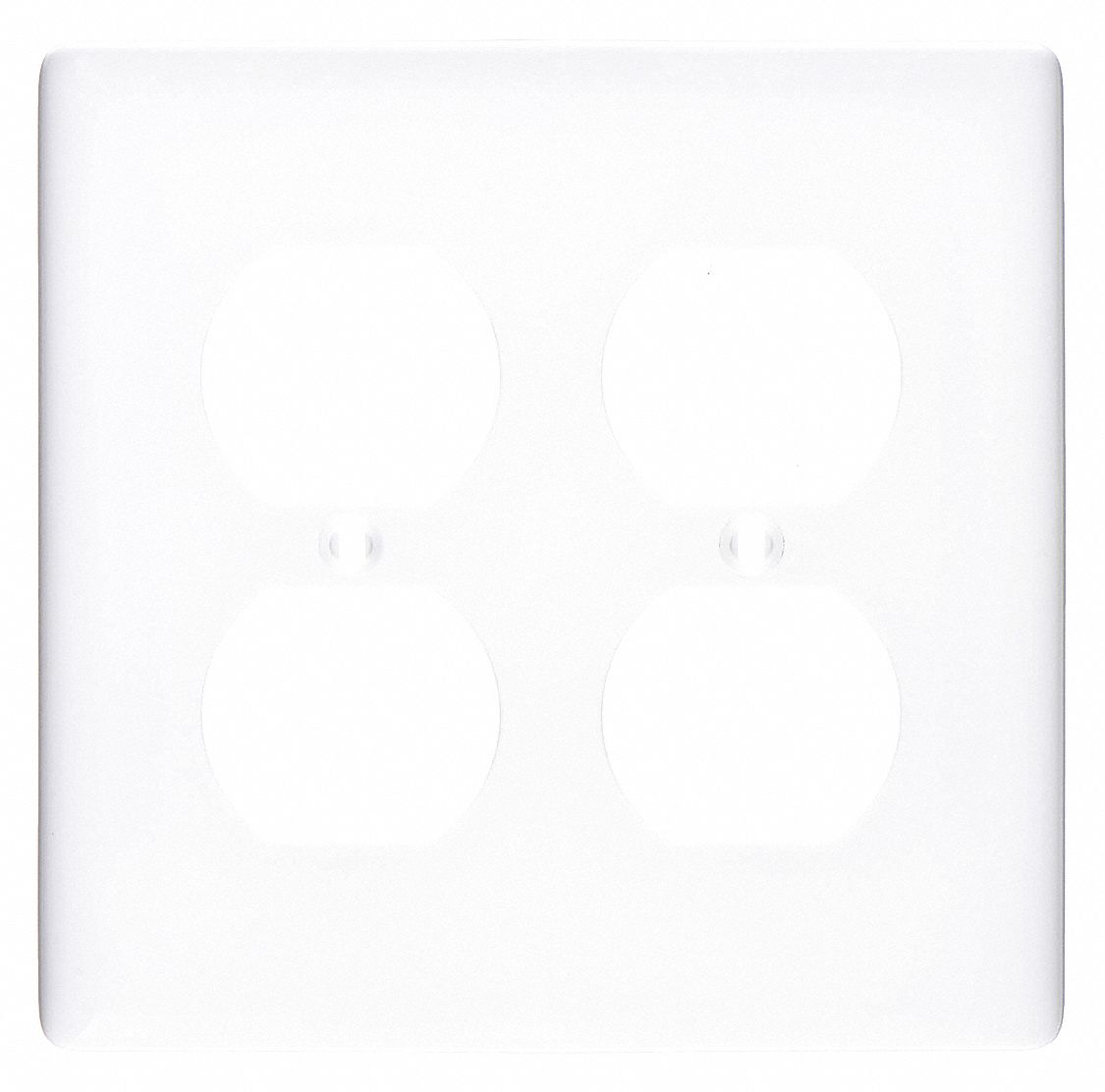 Duplex Receptacle Wall Plate: 2 Gangs, Std, White, Nylon - Grainger