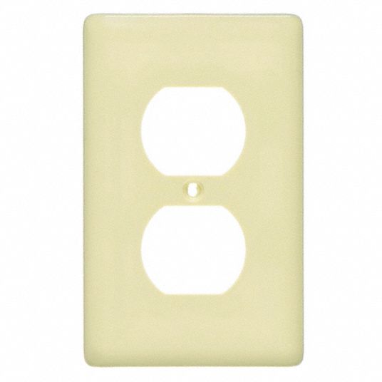 Duplex Receptacle Wall Plate: 1 Gangs, Std, Ivory, Nylon - Grainger