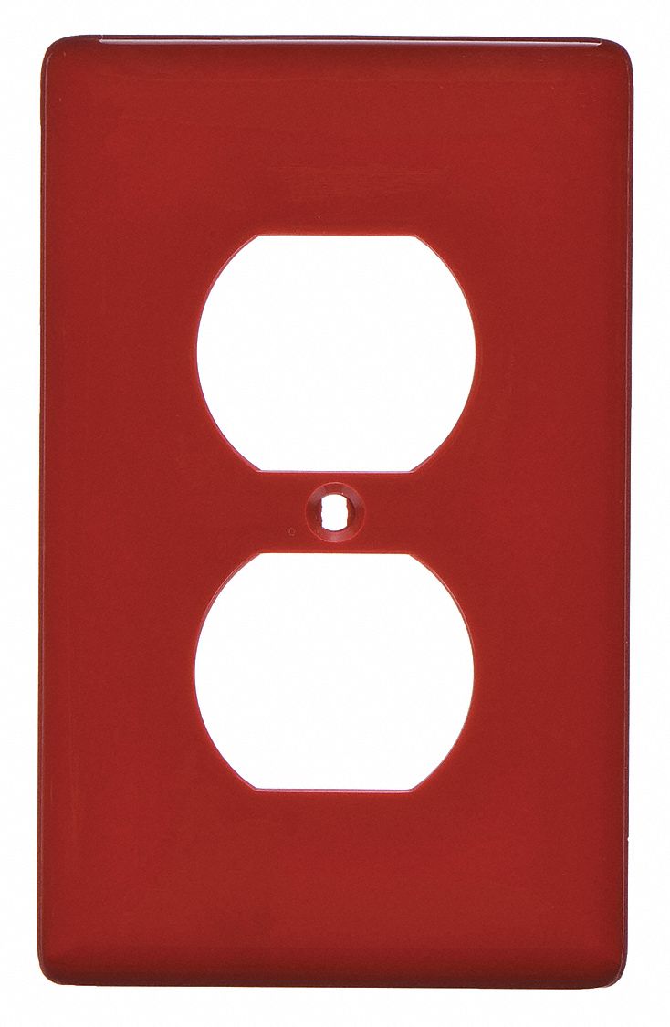 Duplex Receptacle Wall Plate, Red, Number of Gangs 1, Weather Resistant ...