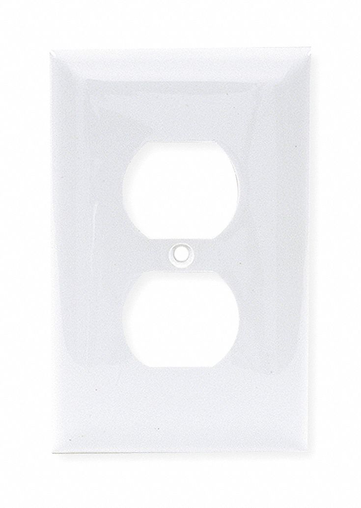 HUBBELL WIRING DEVICE-KELLEMS Duplex Receptacle Wall Plate: 1 Gangs ...