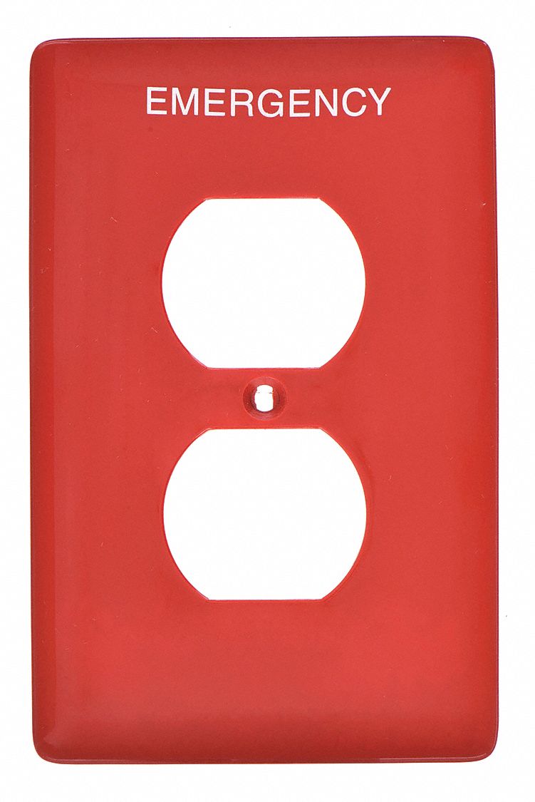 Duplex Receptacle Wall Plate, Red, Number of Gangs 1, Weather Resistant ...