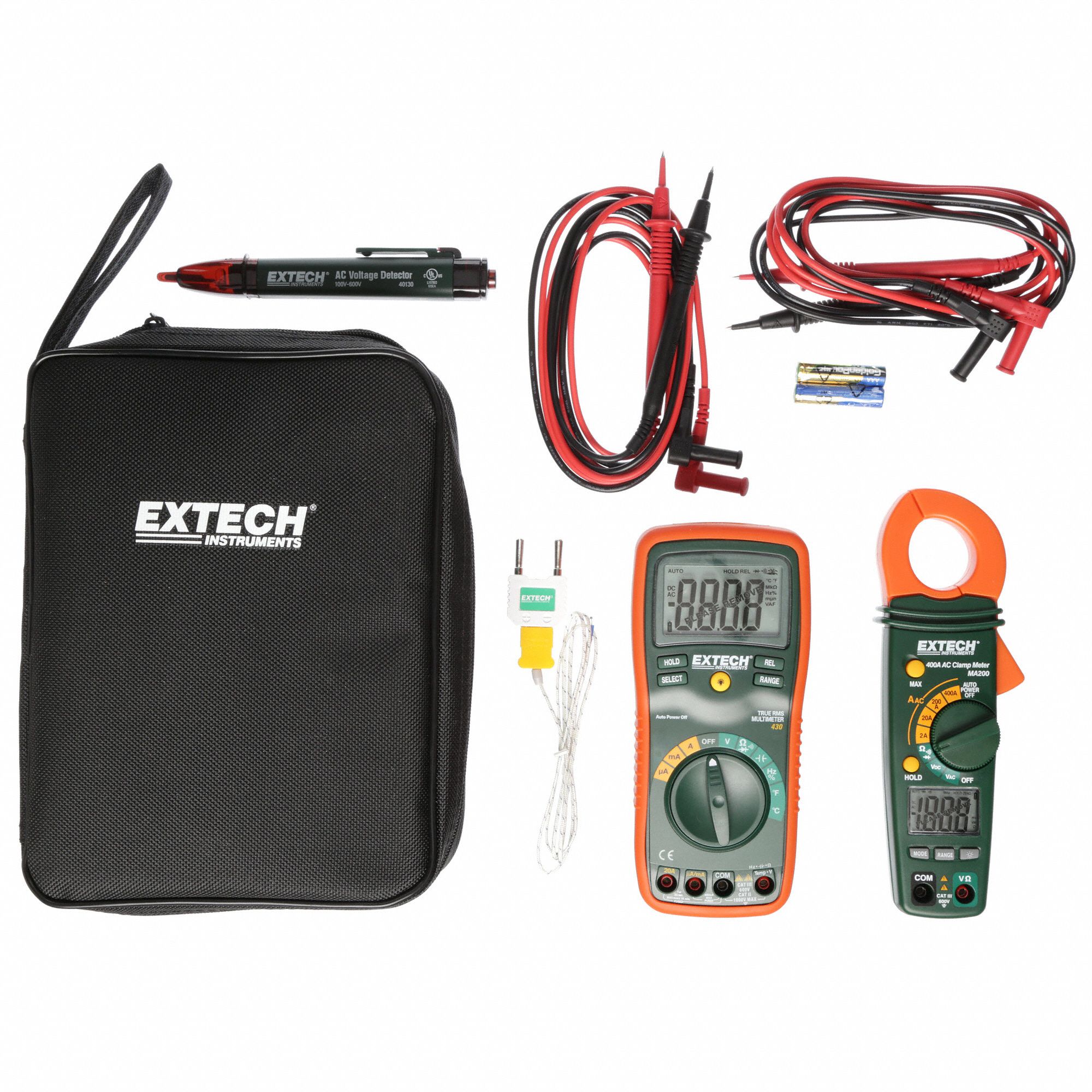 EXTECH Electrical Test Kit, Test Instrument Included: Clamp Meter ...