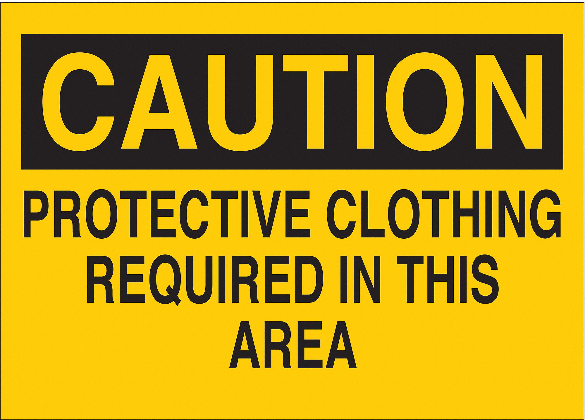 Caution Sign, Protective Clothing Required In This Area, Header Caution ...