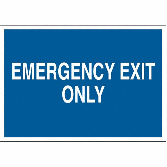 Plastic, Mounting Holes Sign Mounting, Emergency Exit Sign - 1M432 ...