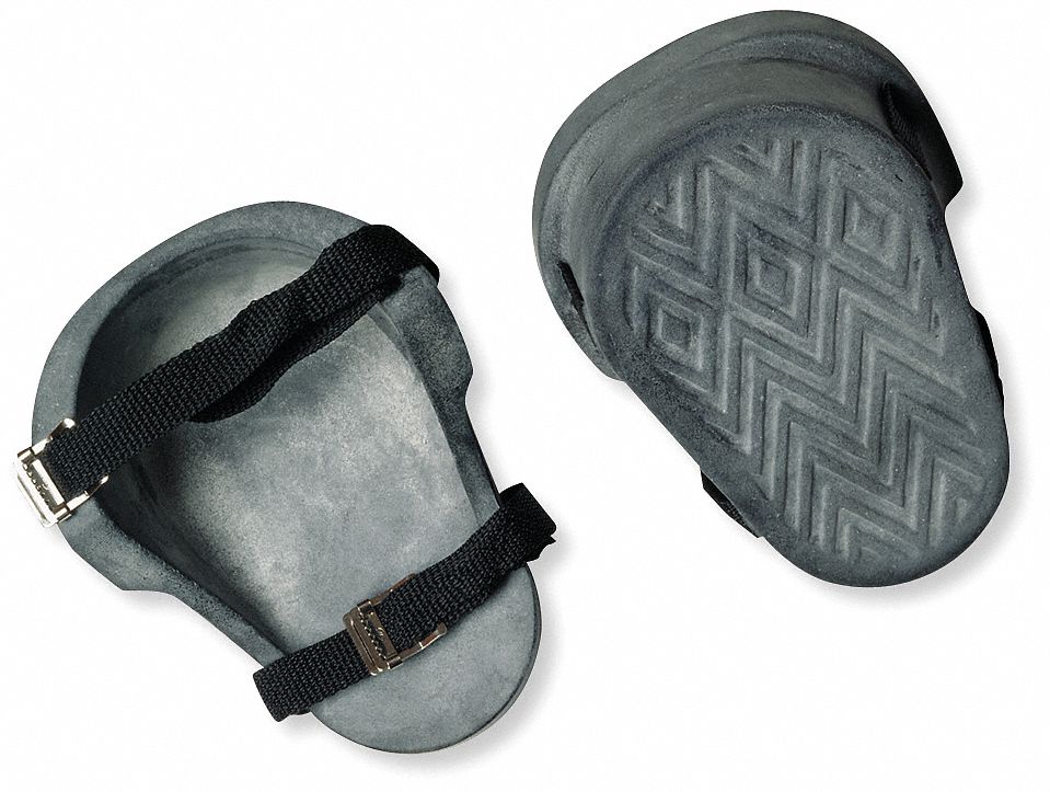 Hard Shell 2-Strap Knee Pads, Black, Universal - Grainger
