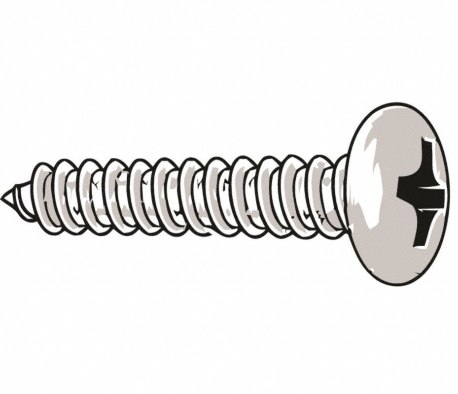 APPROVED VENDOR Tornillo para Lamina 2", Material Acero Cementado, Estilo de la Cabeza Pan ...