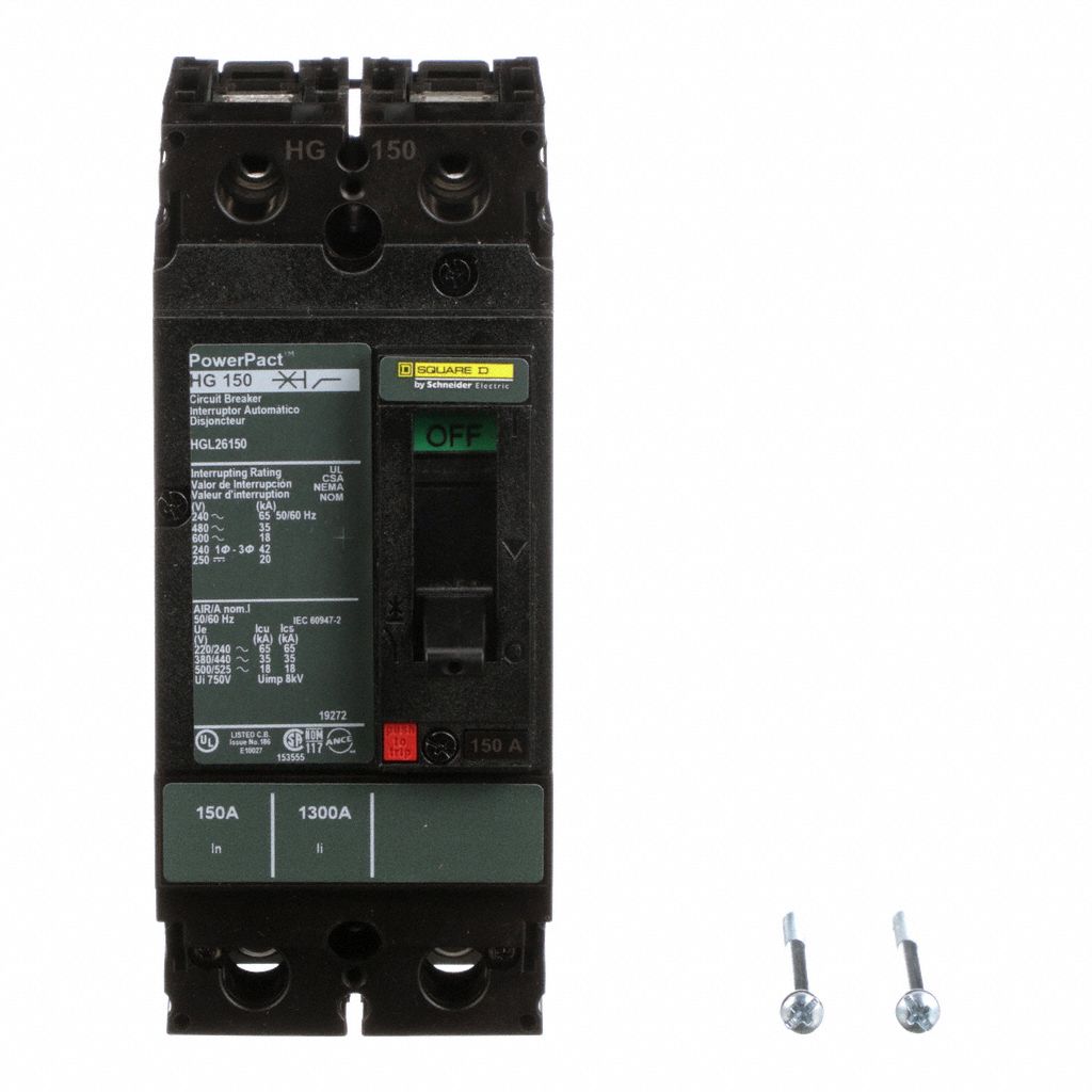 150 A Amps, 65kA at 240V AC, Molded Case Circuit Breaker - 1MAU1|HGL26150 - Grainger
