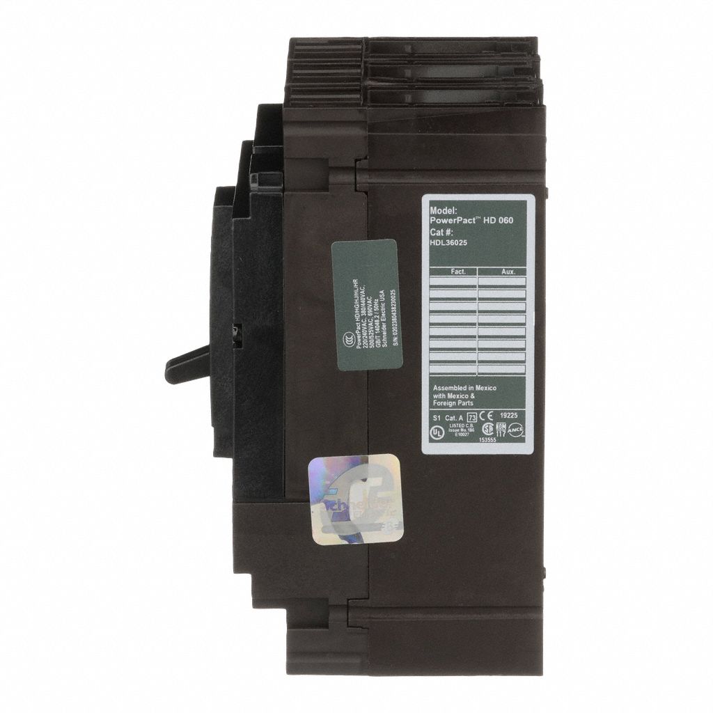 SQUARE D Molded Case Circuit Breaker: 25 A Amps, 25kA at 240V AC, Fixed, Line/Load Lug, ABC ...