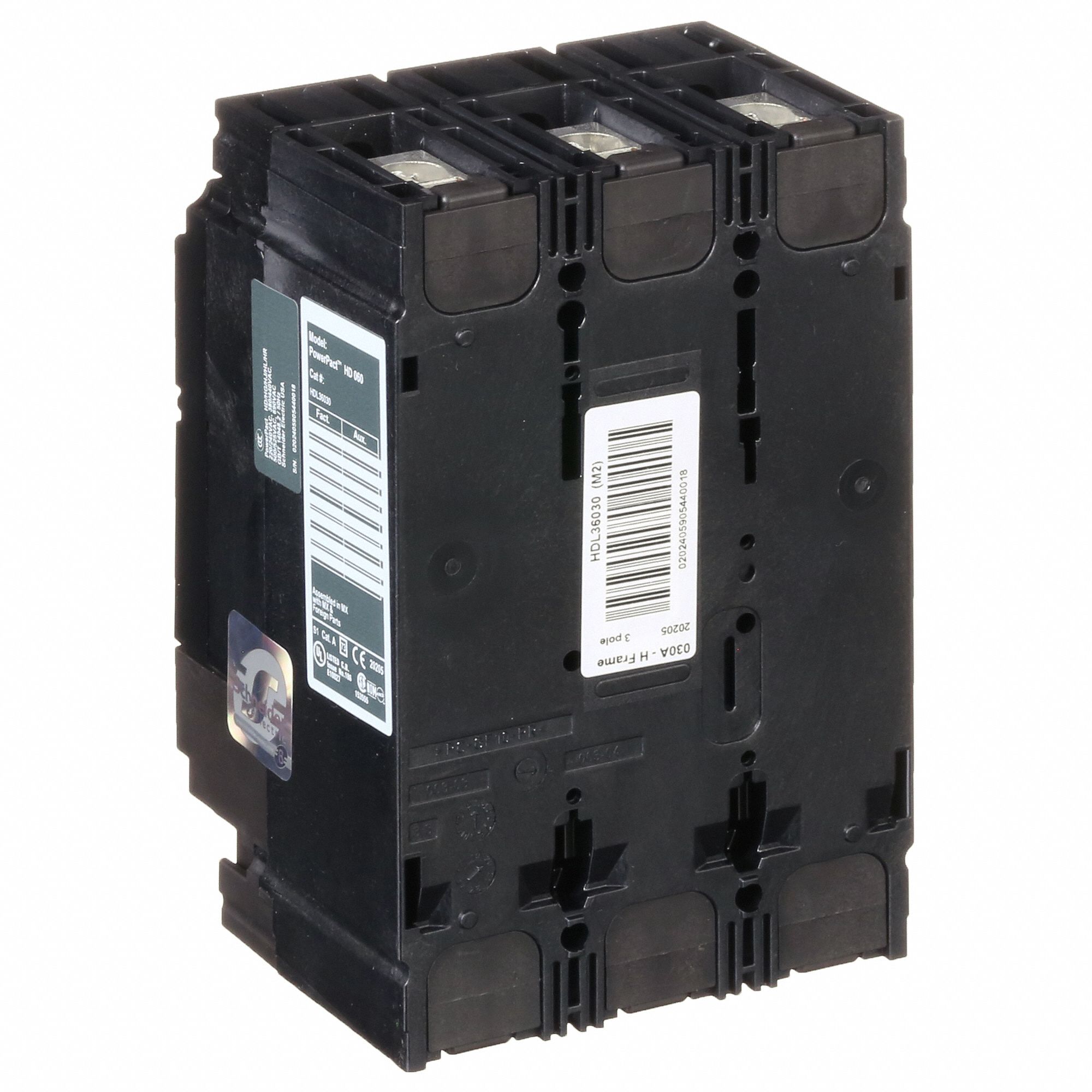 SQUARE D Molded Case Circuit Breaker: 30 A Amps, 25kA at 240V AC, Fixed, Line/Load Lug, ABC ...