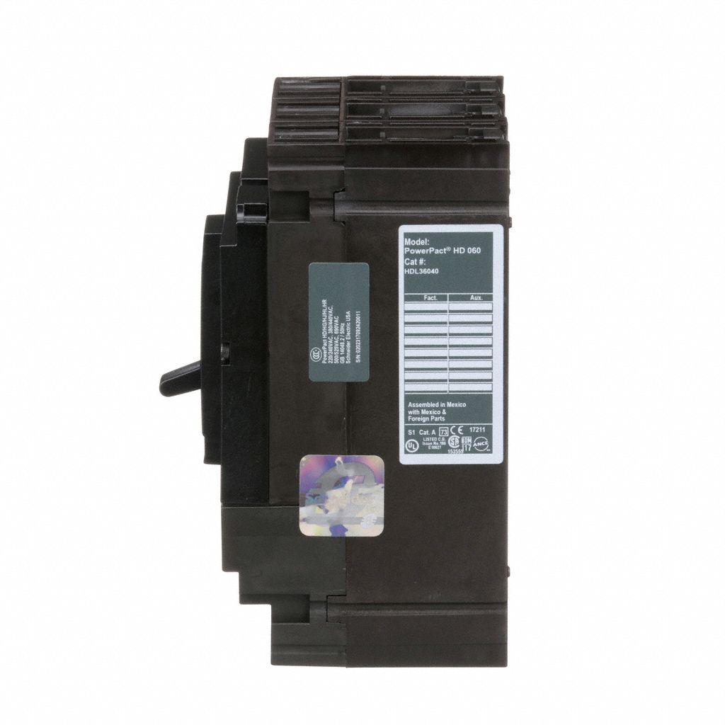 SQUARE D Molded Case Circuit Breaker: 40 A Amps, 25kA at 240V AC, Fixed, Line/Load Lug, ABC ...